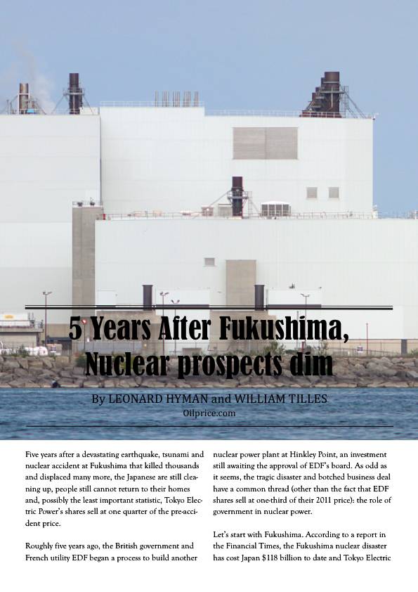 5 years after Fukushima: Nuclear power prospects dim - ONE Only Natural ...
