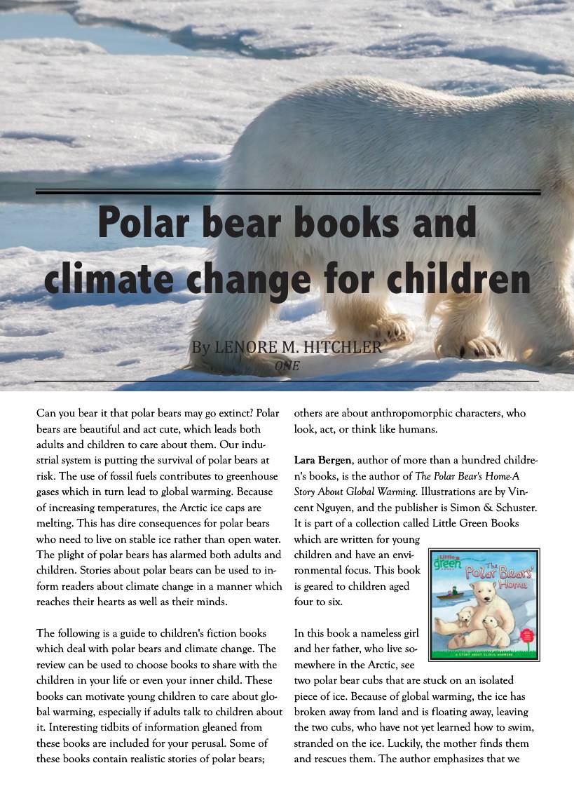 Polar bear books and climate change for children - ONE Only Natural Energy