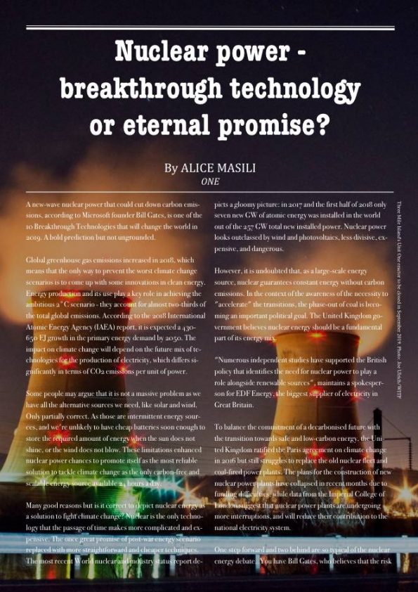 Nuclear power - breakthrough technology or eternal promise? - ONE Only ...