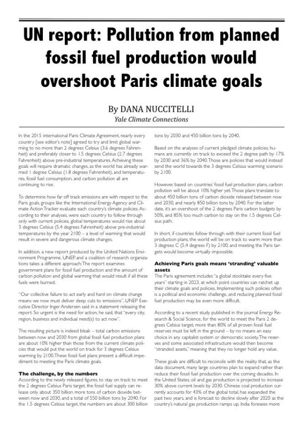 UN report: Pollution from planned fossil fuel production would ...