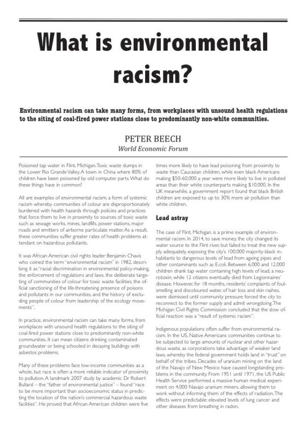 What is environmental racism? - ONE Only Natural Energy