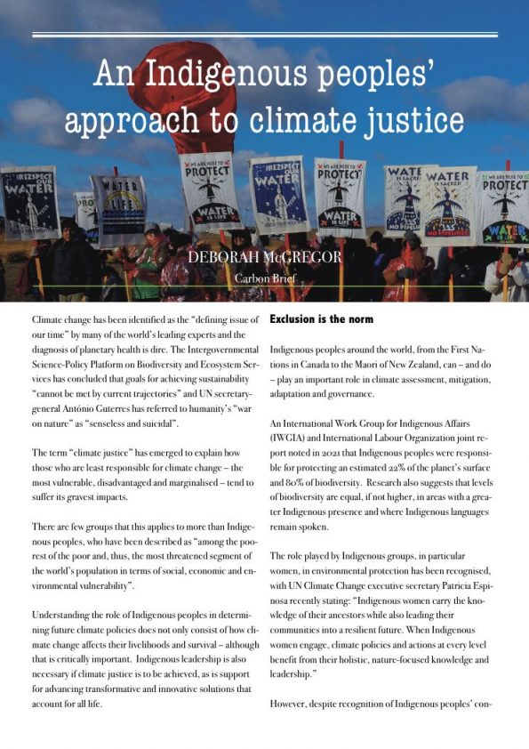 An Indigenous peoples’ approach to climate justice - ONE Only Natural ...
