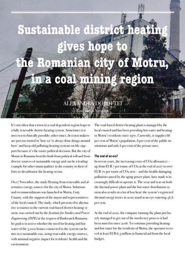 Sustainable district heating gives hope to the Romanian city of Motru ...
