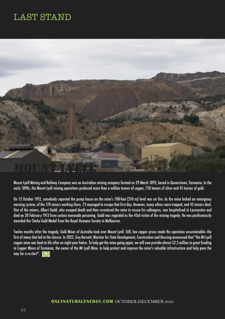 Mount Lyell - ONE Only Natural Energy