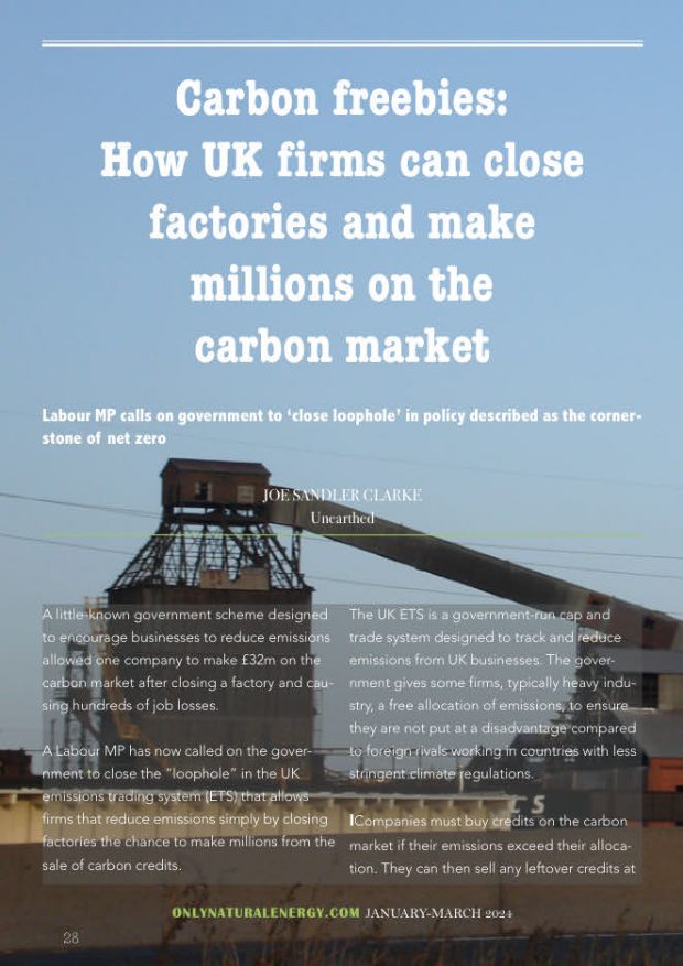 Carbon freebies: How UK firms can close factories and make millions on the carbon market - ONE ...