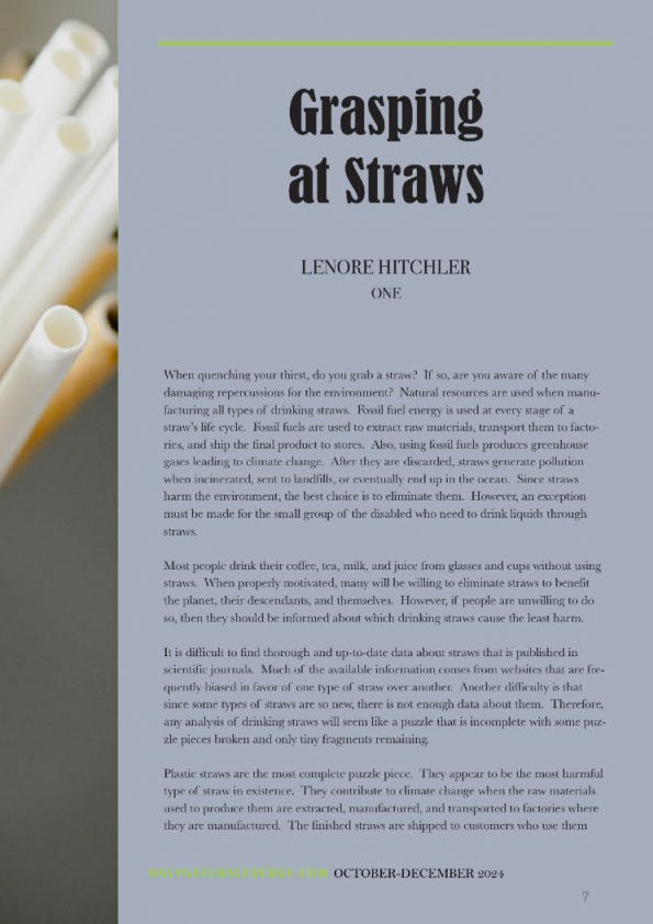 Grasping at Straws - ONE Only Natural Energy